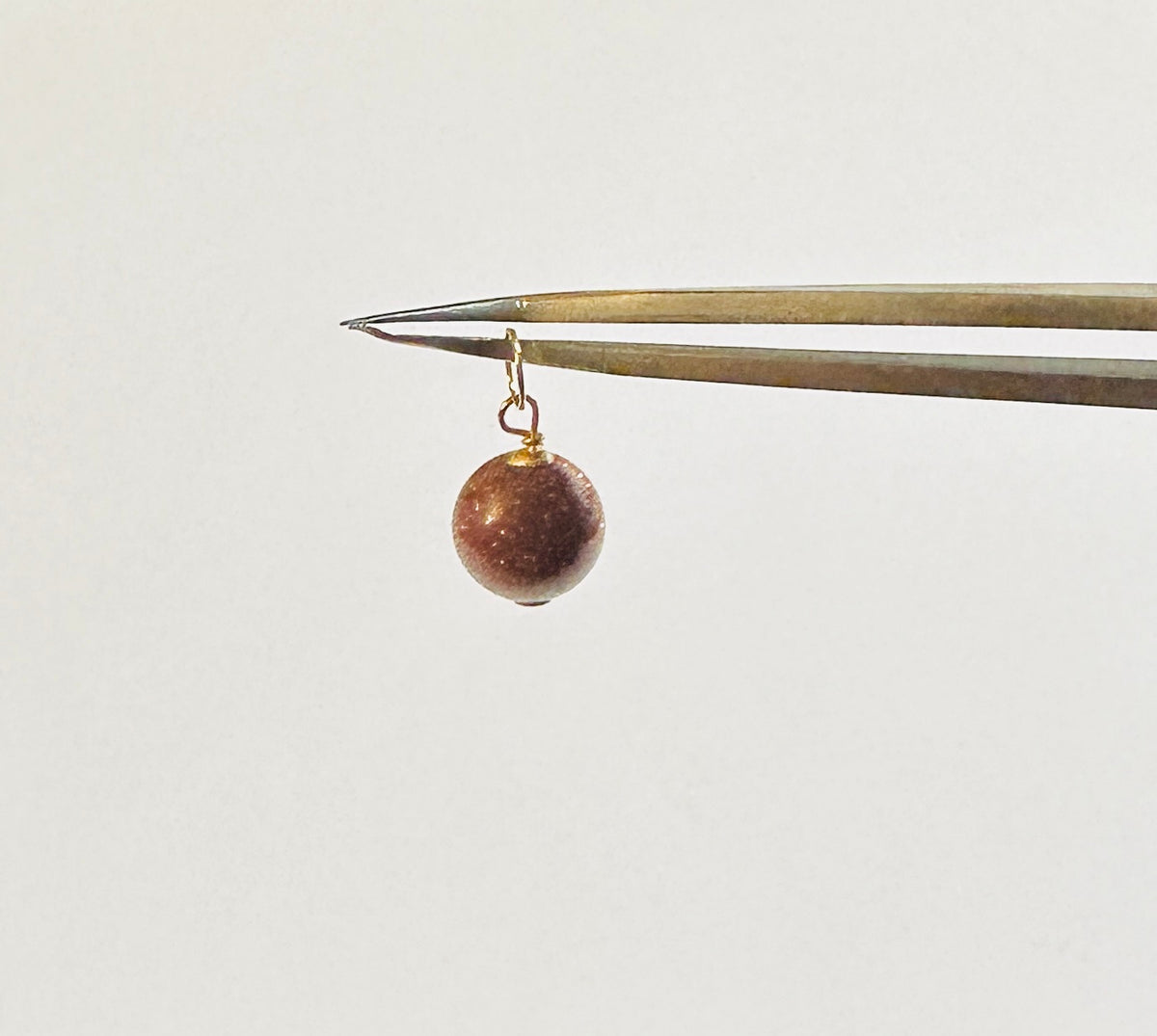 14 Karat Yellow Gold 10mm Brown Goldstone "Venturina" Charm – G & W