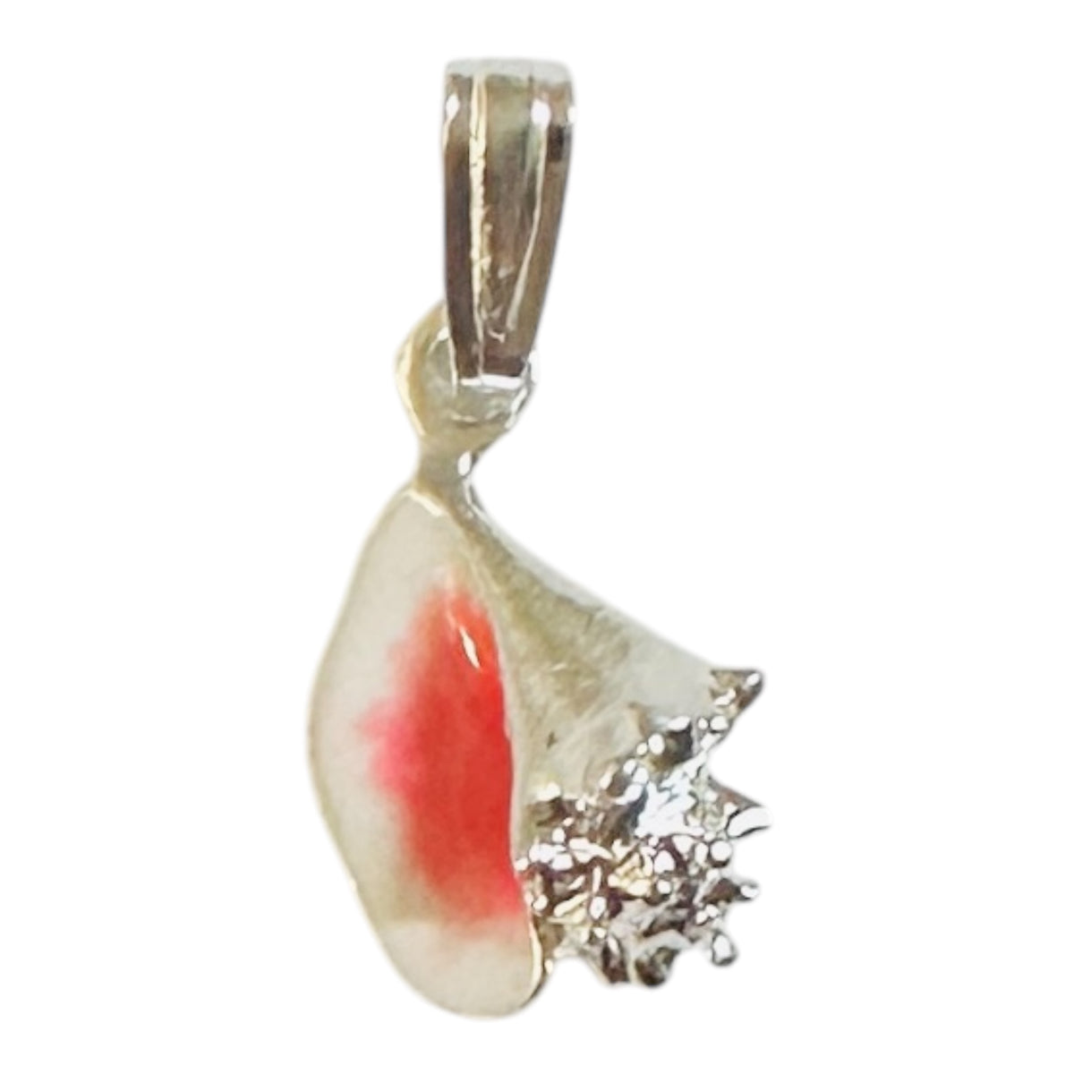 Sterling Silver Hand Enameled Small Conch Shell Pendant (Available wit ...