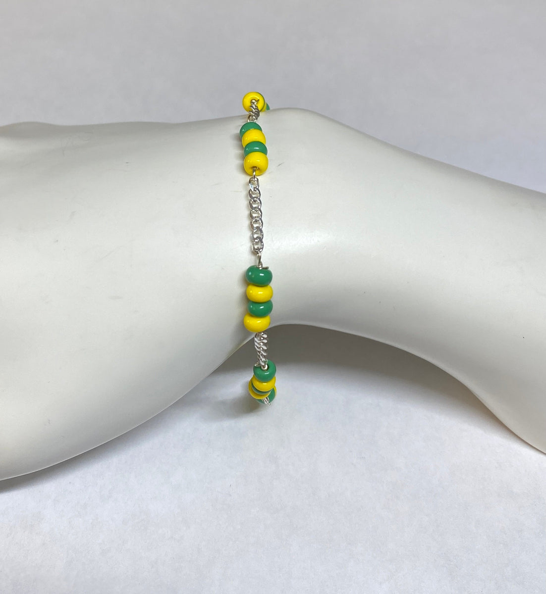 Sterling Silver 925 Orula Santeria Beads 8" Curb Link Bracelet – G & W